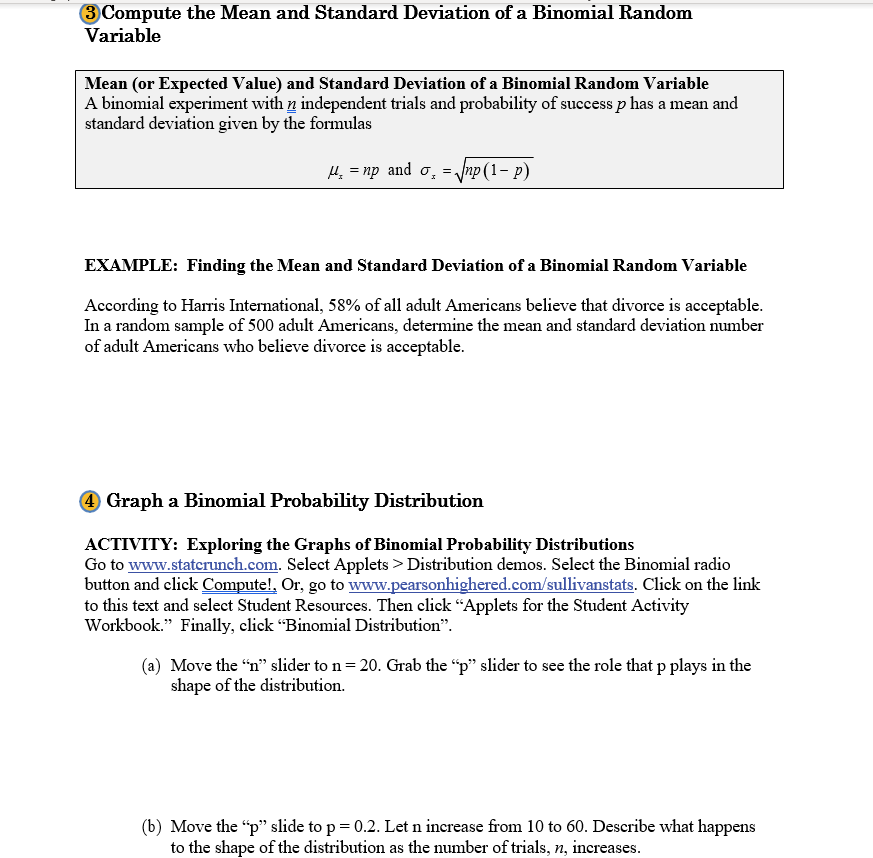 Solved Criteria for a Binomial Probability Experiment An | Chegg.com
