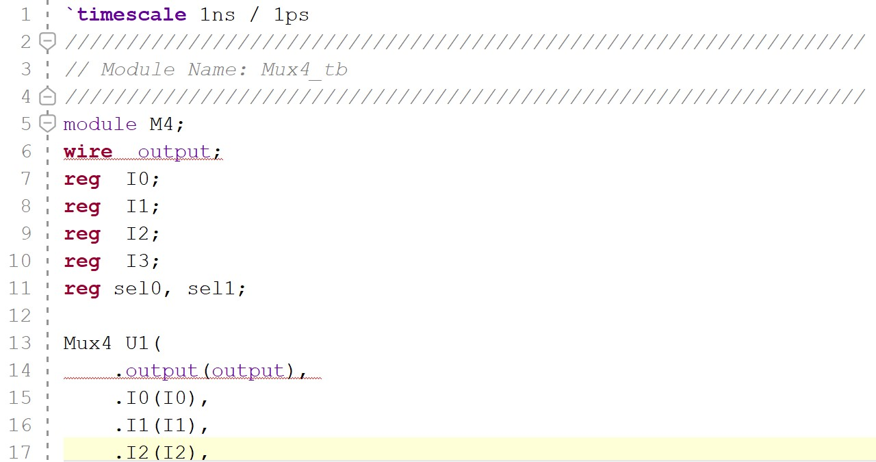 Solved 1 1 77 1 10; 1 1 timescale 1ns / lps 29 31 // Module | Chegg.com