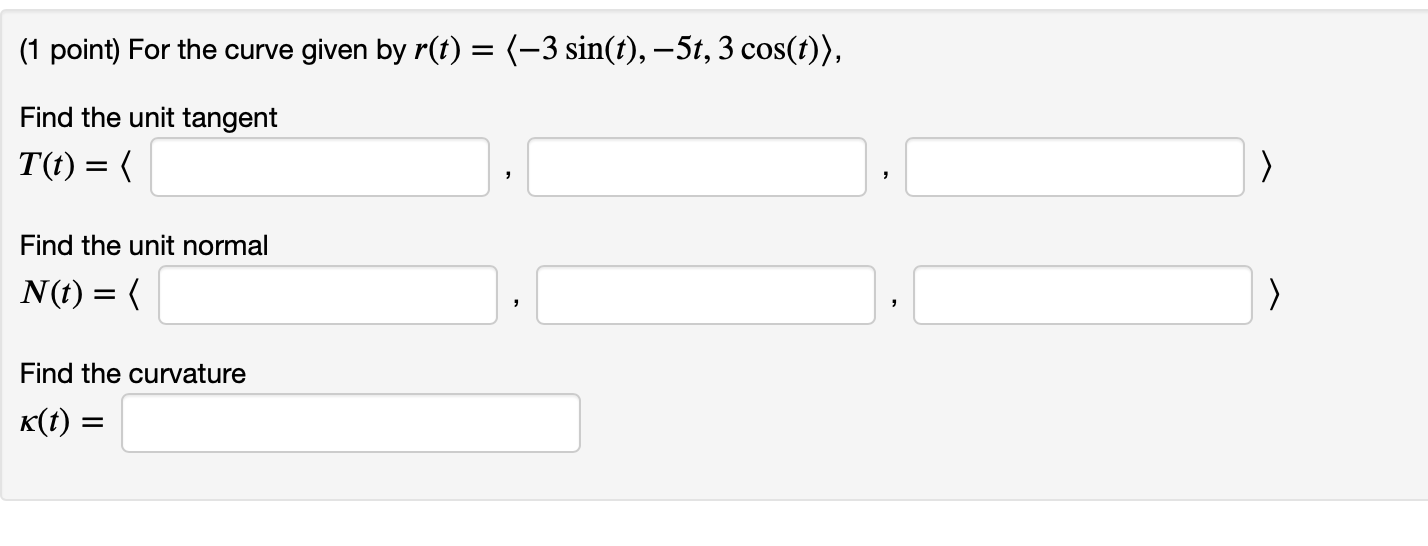 Solved (1 point) Starting from the point (−4,−3,5), | Chegg.com