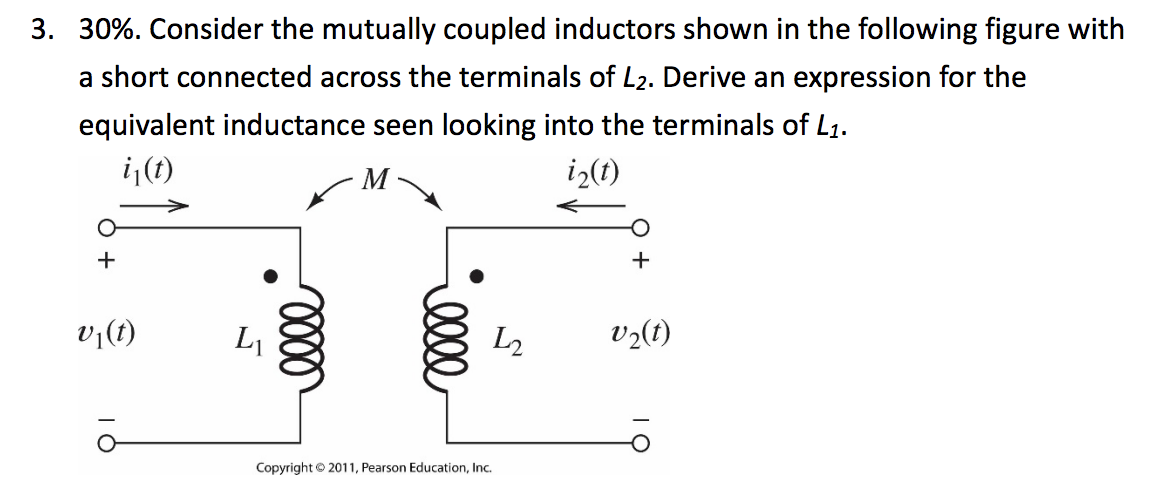 Solved 3. 30%. Consider the mutually coupled inductors shown | Chegg.com