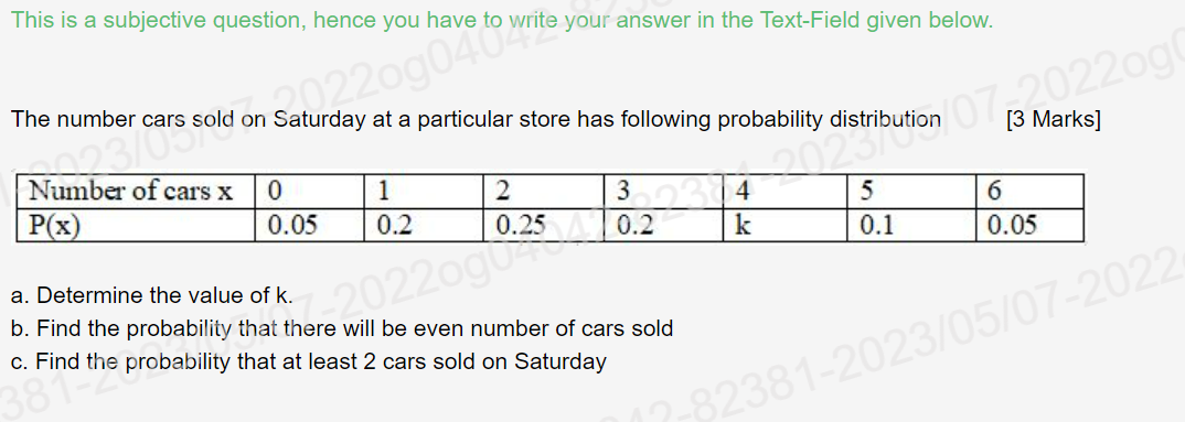 Solved The number cars sold on Saturday at a particular | Chegg.com