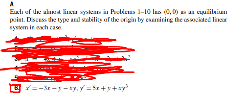 Solved A Each of the almost linear systems in Problems 1-10 | Chegg.com