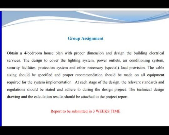 Group Assignment Obtain a 4-bedroom house plan with | Chegg.com