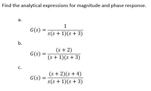 Solved Find the analytical expressions for magnitude and | Chegg.com