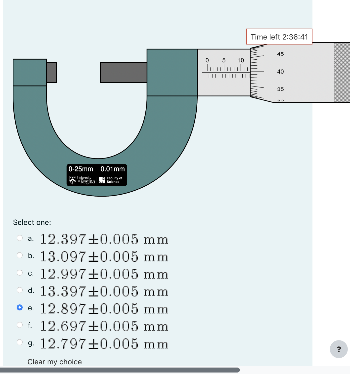 Solved Read measurement of the micrometer Select | Chegg.com