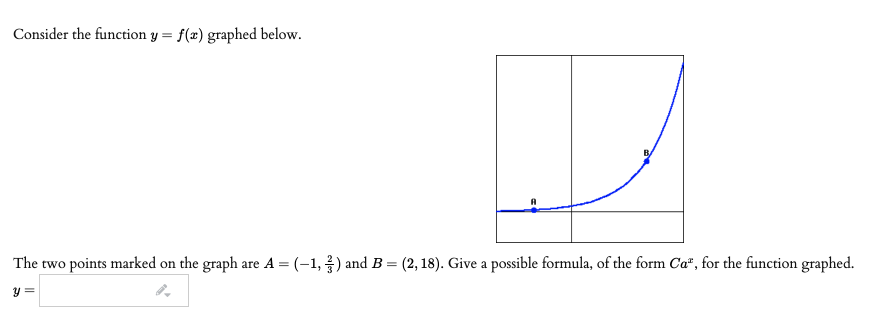 Solved Consider the function y = f(x) graphed below. В. A | Chegg.com