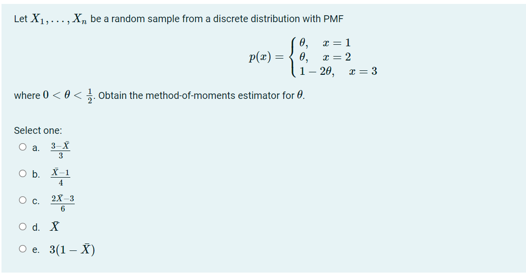 Solved Let X1, ..., Xn be a random sample from a discrete | Chegg.com