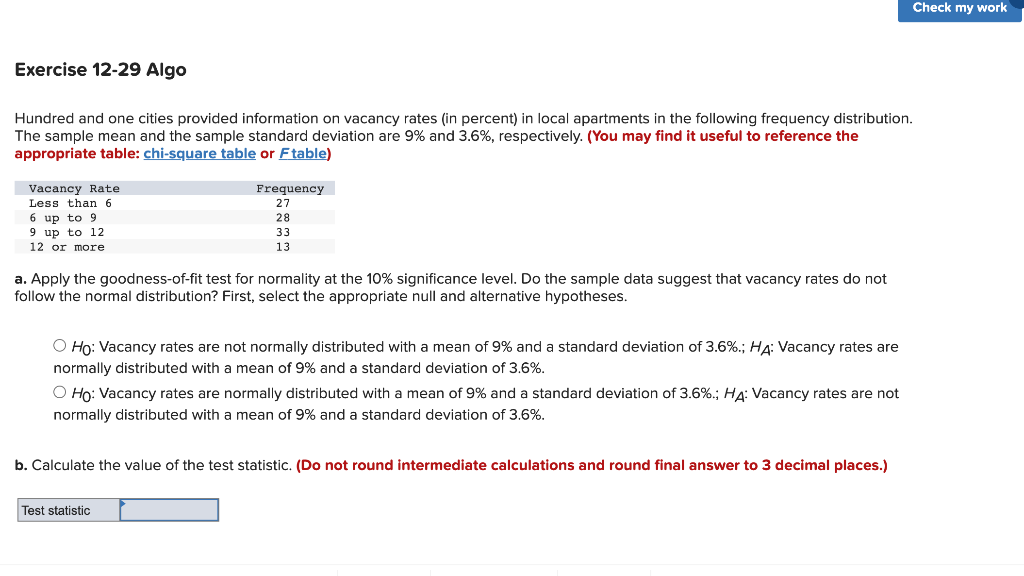 Solved Check my work Exercise 12-29 Algo Hundred and one | Chegg.com