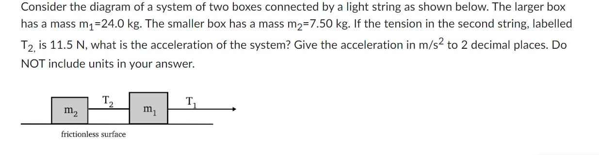 Solved Consider the diagram of a system of two boxes | Chegg.com
