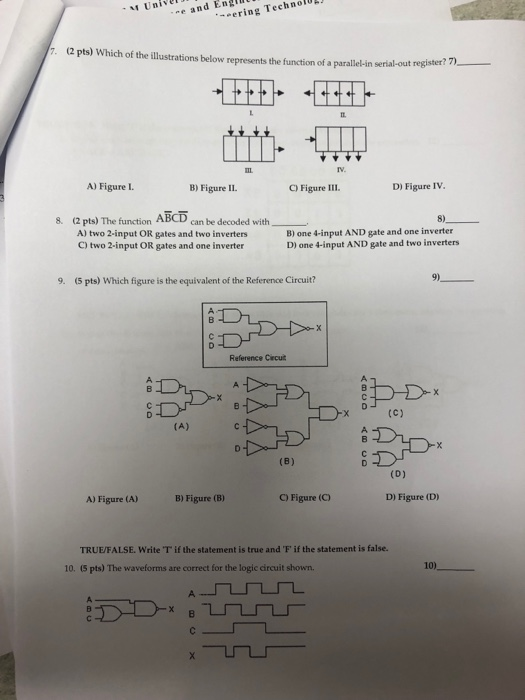Solved MUnive e and Englu ering TechnolU (2 pts) Which of | Chegg.com