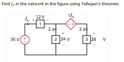 Solved Find Ix in the network in the figure using Tellegen's | Chegg.com
