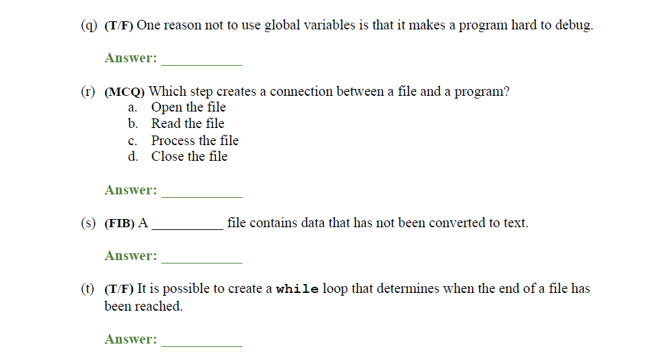 (1) (MCQ) Which of the following represents an | Chegg.com