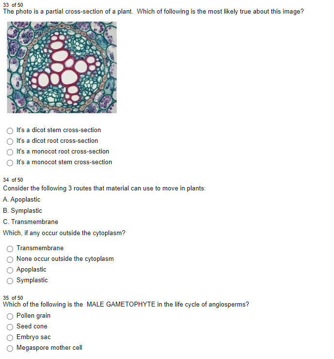 Solved 33 of 50 The photo is a partial cross-section of a | Chegg.com