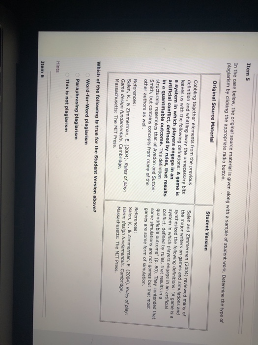 Solved Item 5 In the case below, the original source | Chegg.com