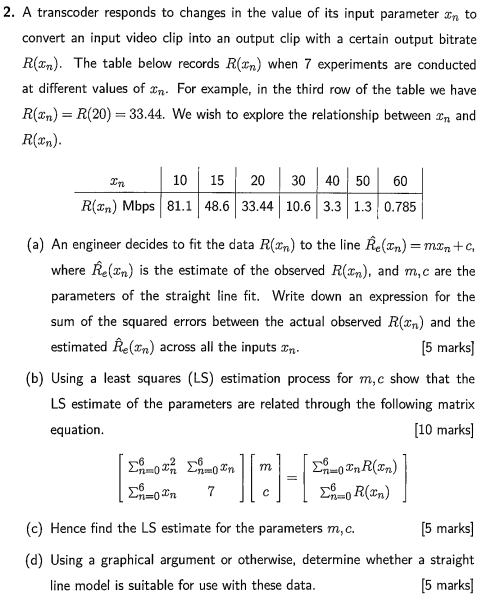 2. A transcoder responds to changes in the value of | Chegg.com