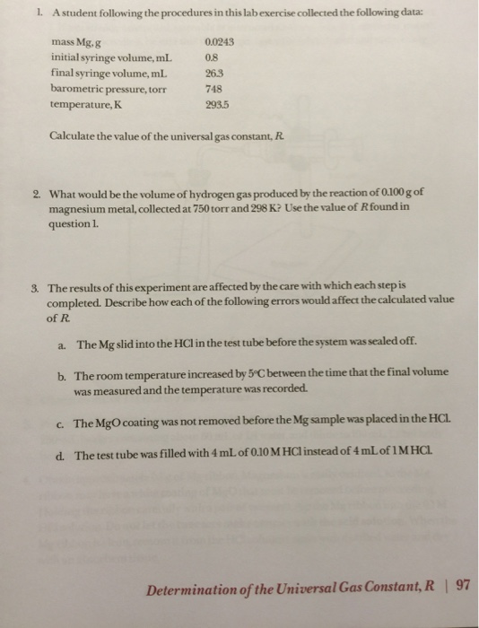 Solved A student following the procedures in this lab | Chegg.com