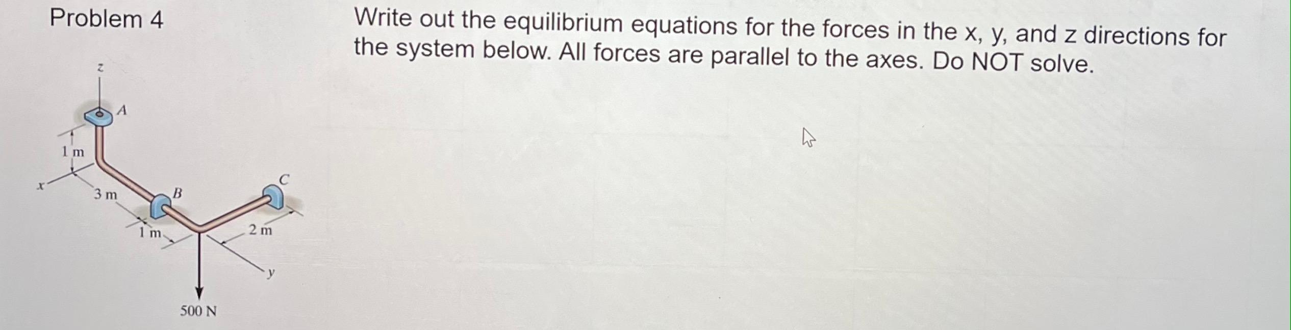 Solved Problem 4 Write out the equilibrium equations for the | Chegg.com