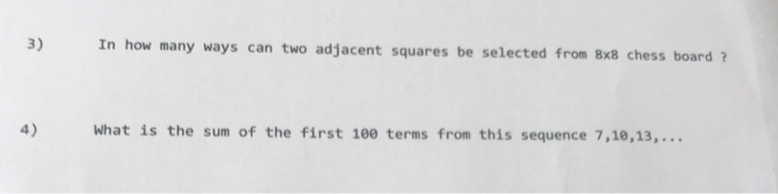 Solved 3) In how many ways can two adjacent squares be | Chegg.com