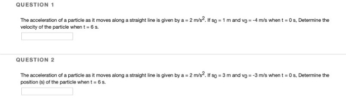 Solved QUESTION 1 The acceleration of a particle as it moves | Chegg.com