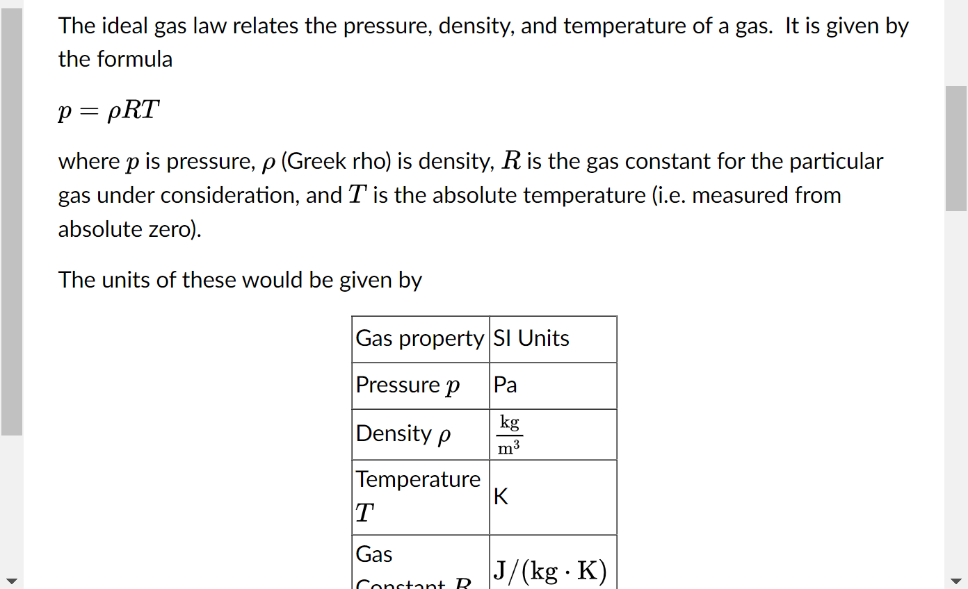 The ideal gas law relates the pressure, density, and | Chegg.com