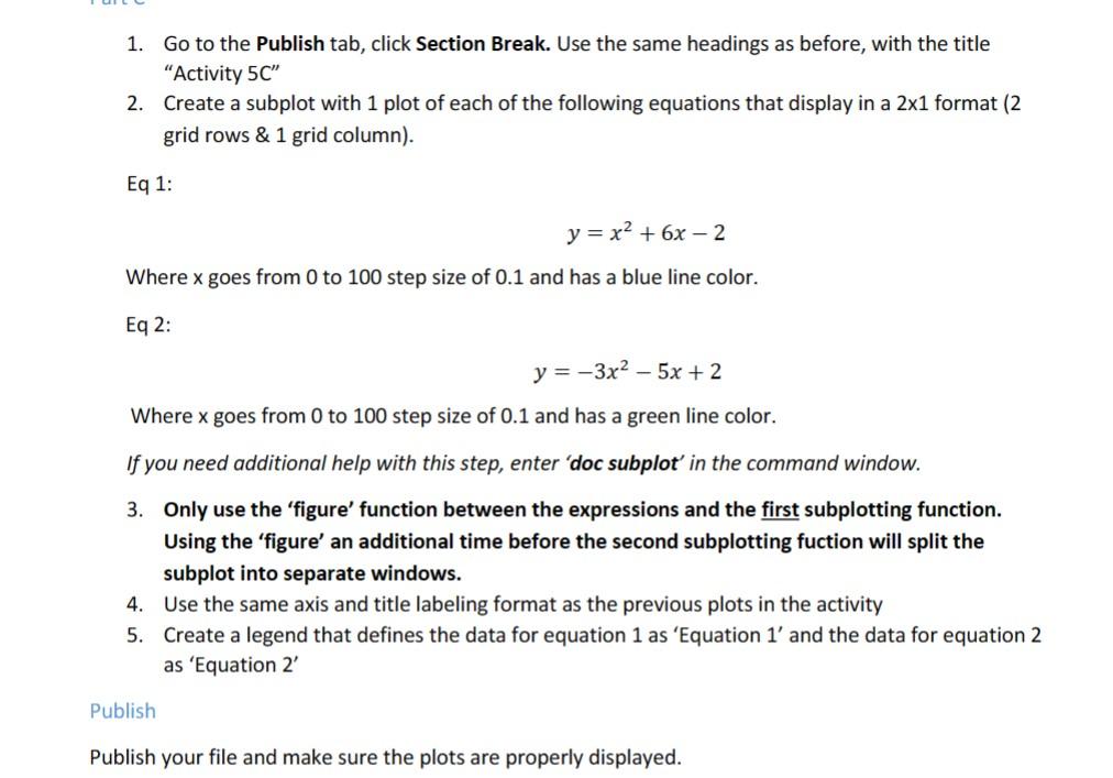 Solved 1. Go to the Publish tab, click Section Break. Use | Chegg.com