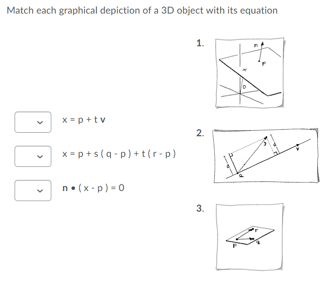 Solved Match each graphical depiction of a 3D object with | Chegg.com