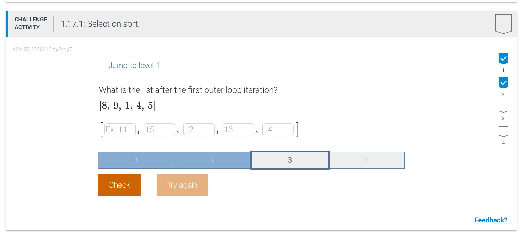 Solved What is the list after the first outer loop | Chegg.com