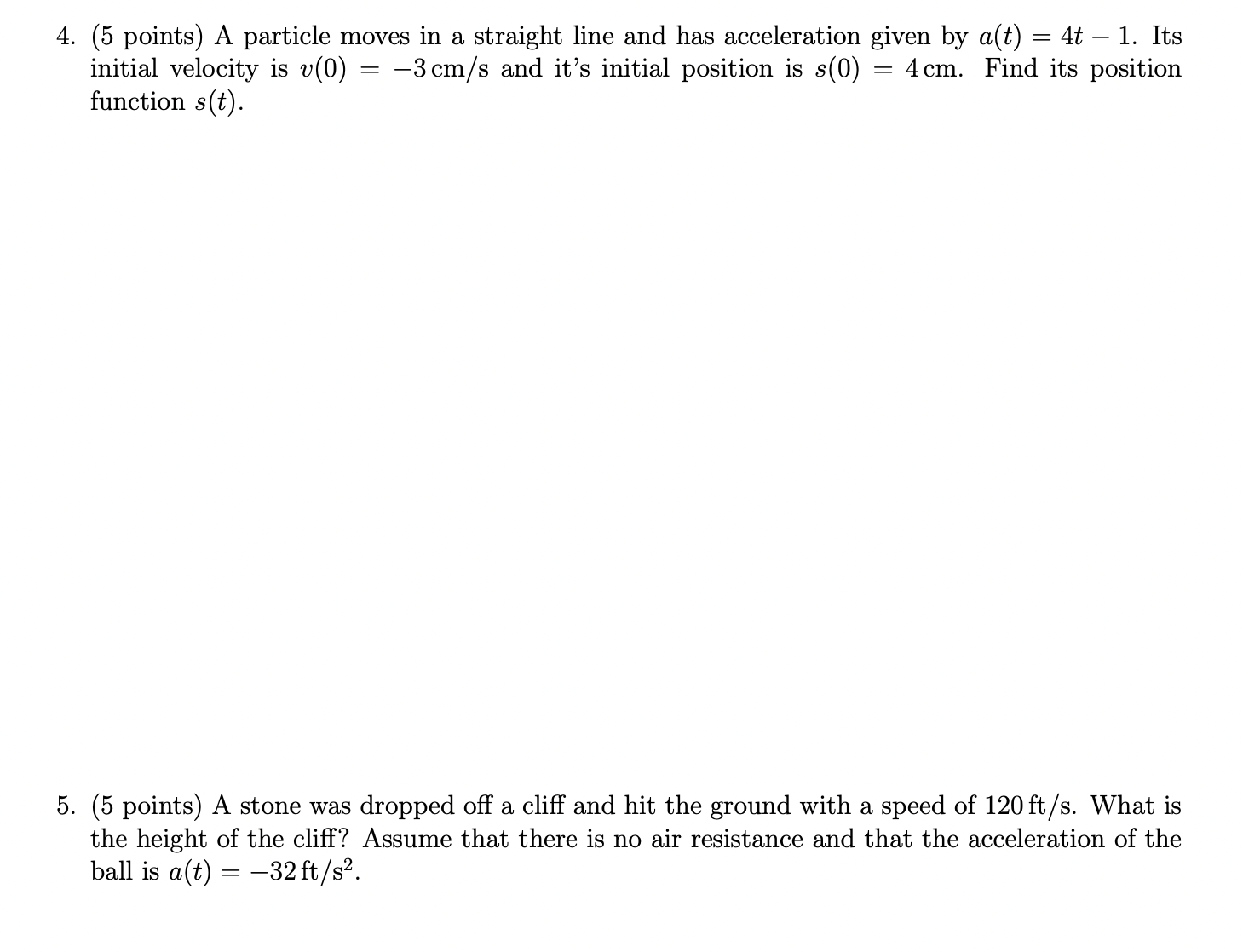 Solved 4. (5 points) A particle moves in a straight line and | Chegg.com