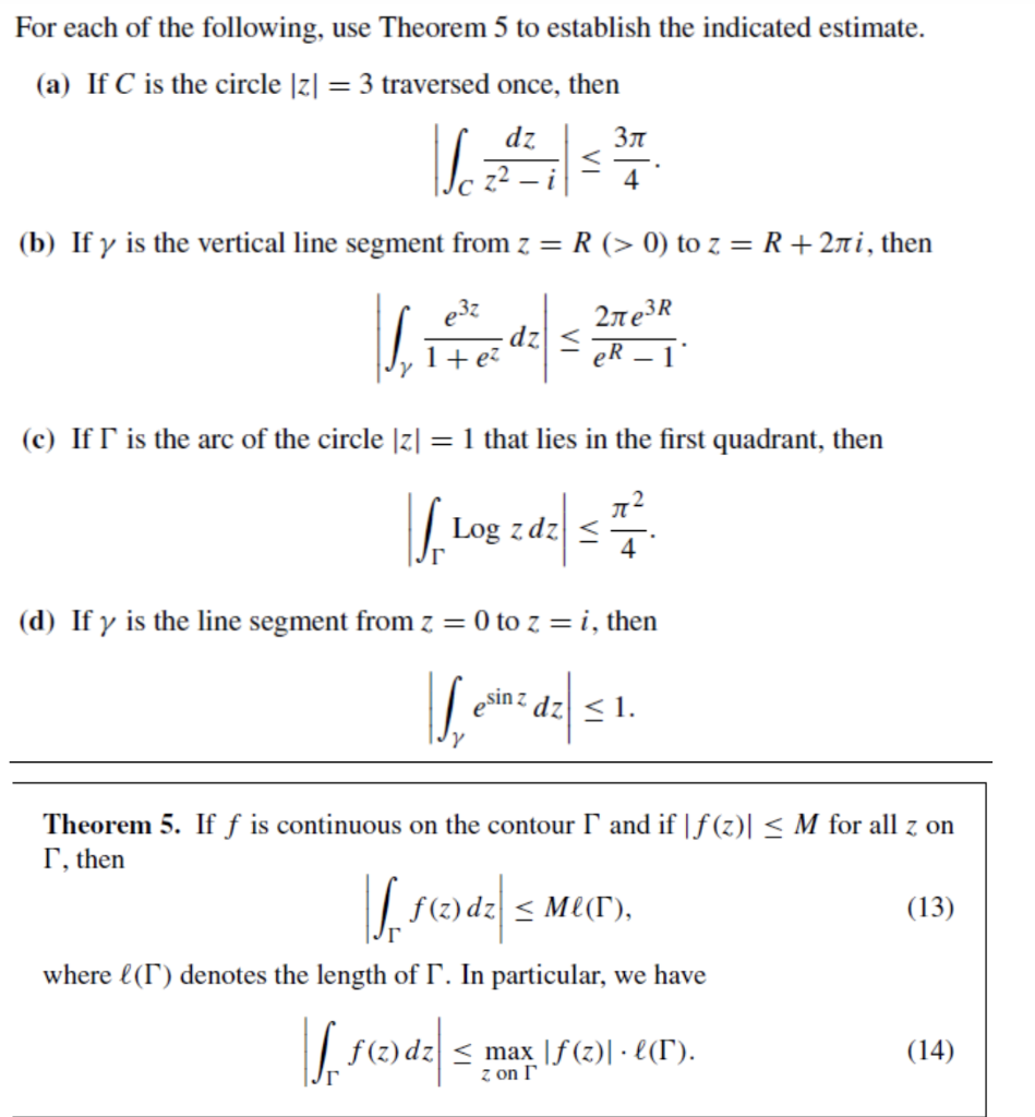 Solved For each of the following, use Theorem 5 to establish | Chegg.com