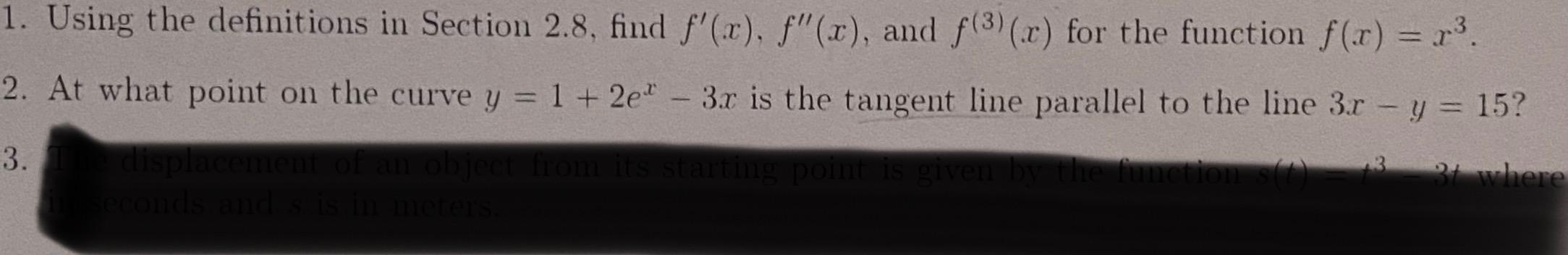Solved 1. Using the definitions in Section 2.8, find | Chegg.com
