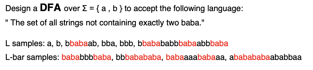 Solved Please provide a complet DFA design not the tetual | Chegg.com