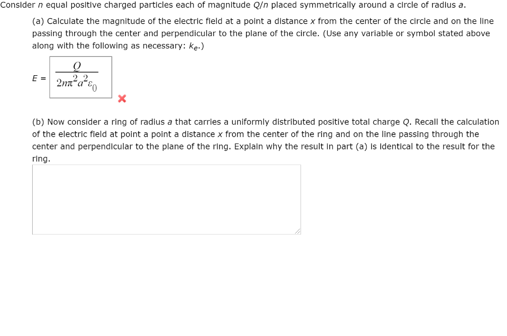 Solved Consider n equal positive charged particles each of | Chegg.com