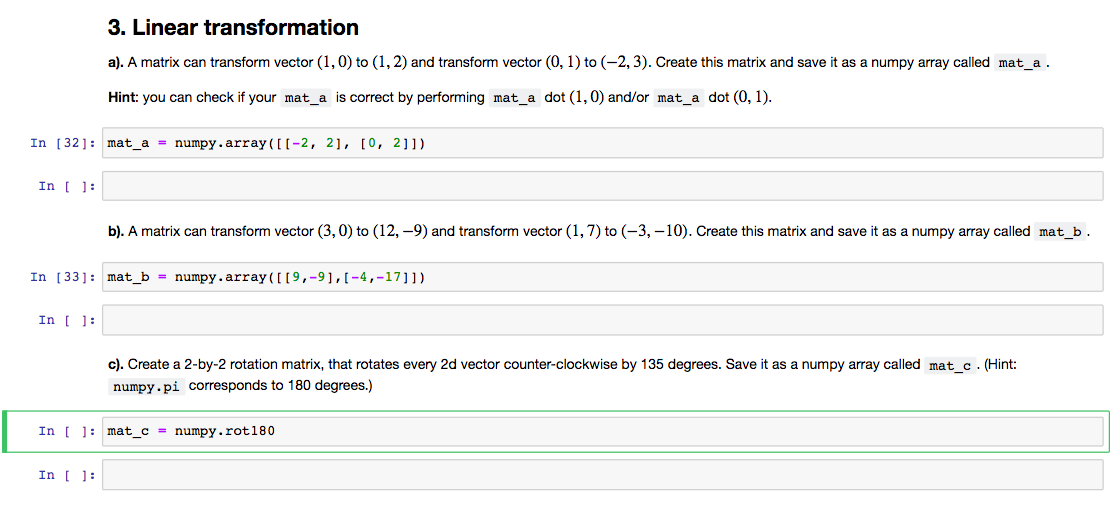 a). A matrix can transform vector (1,0) to (1,2) and | Chegg.com