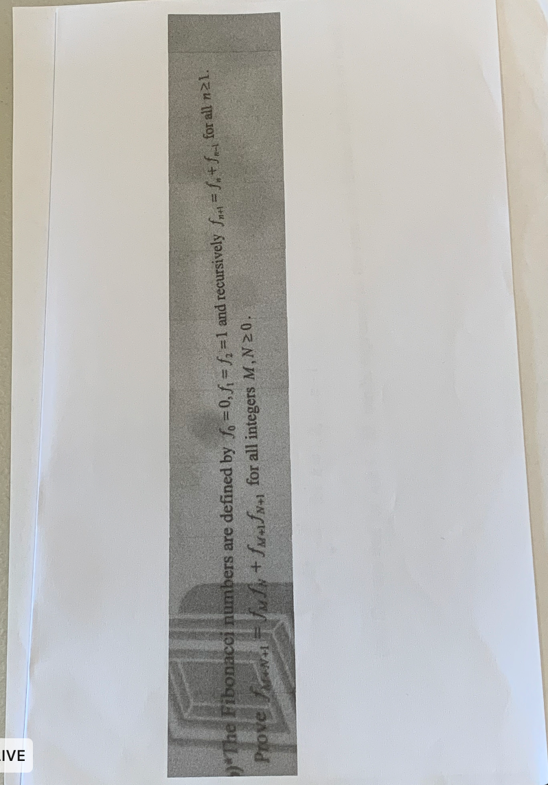 Solved The Fibonacci numbers are defined by \\( f_{0}=0, | Chegg.com