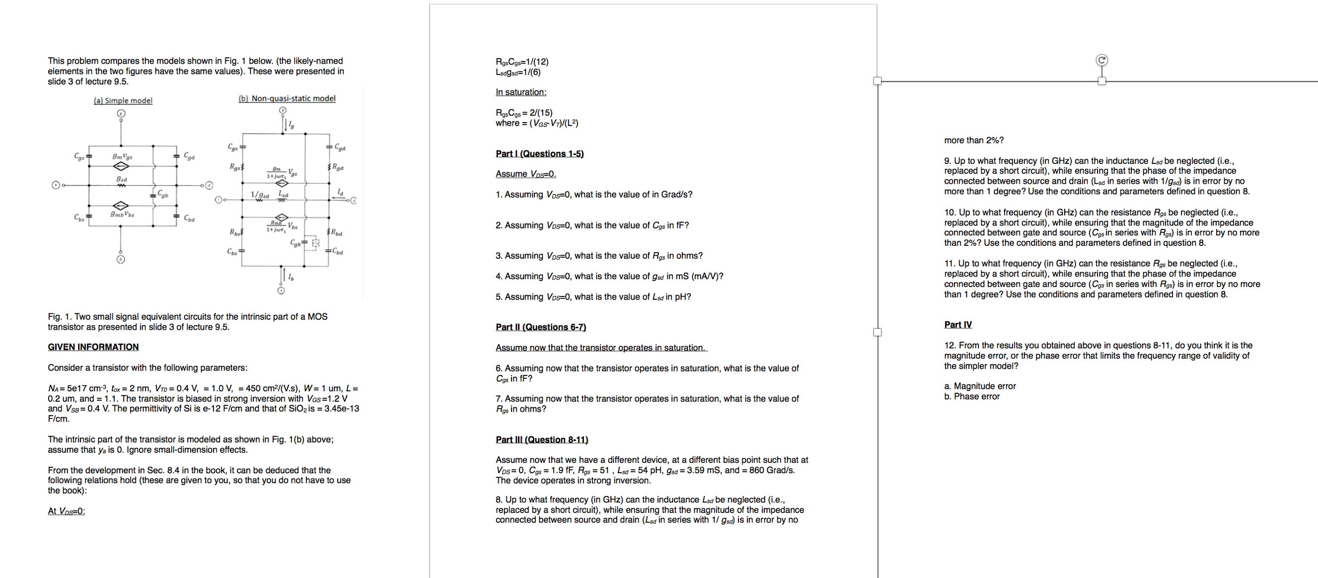 Solved This problem compares the models shown in Fig. 1 | Chegg.com