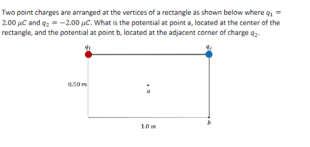 Solved Two point charges are arranged at the vertices of a | Chegg.com