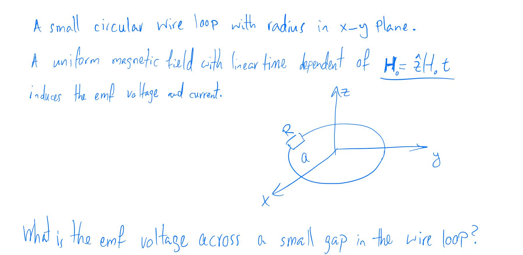 Solved A small circular wire loop with radius in x-y plane. | Chegg.com