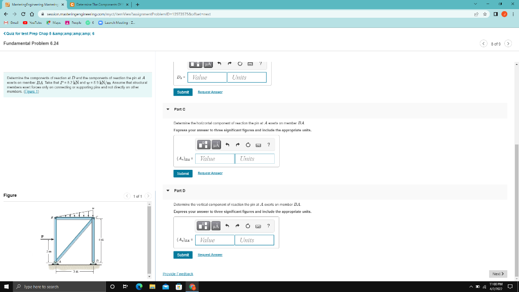 Solved Masteringngineering Meering X Determine The Cox Camp | Chegg.com