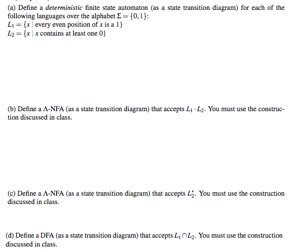 Solved (a) Define a deterministic finite state automaton (as | Chegg.com