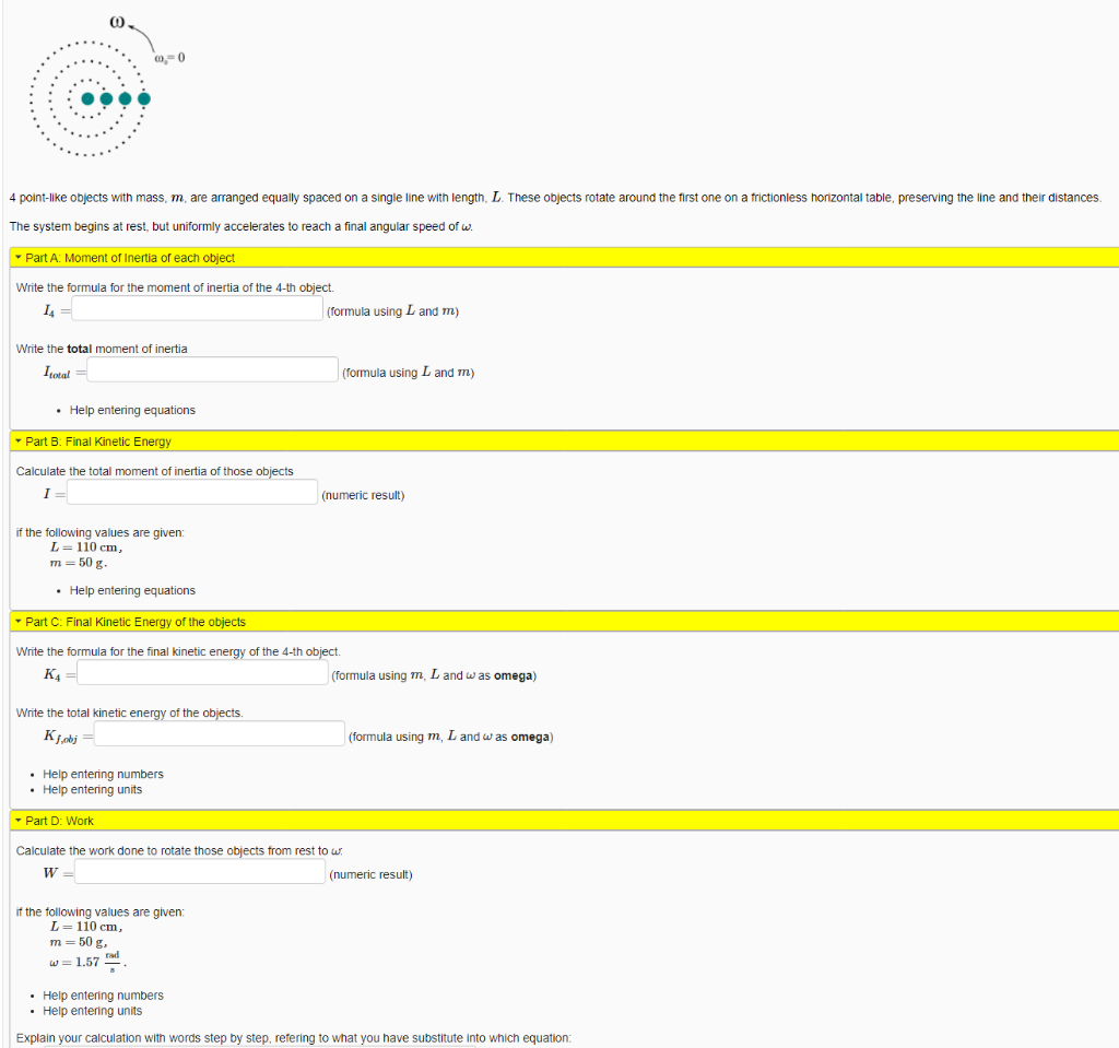 Solved 0-0 4 point-like objects with mass, m, are arranged | Chegg.com