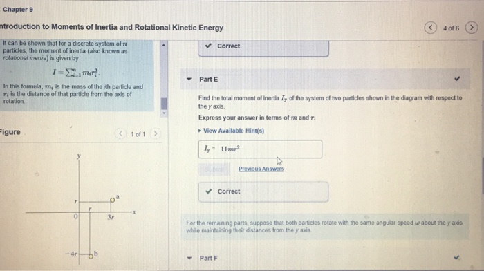 Solved 4 of6 Introduction to Moments of Inertia and | Chegg.com
