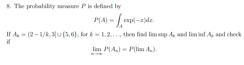 Solved 8. The probability measure P is defined by | Chegg.com
