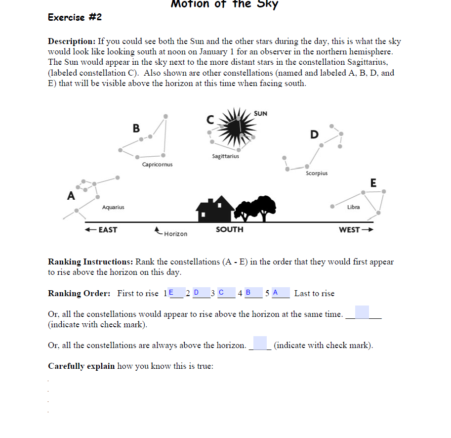 Solved Motion of the SkyExercise #2Description: If you could | Chegg.com