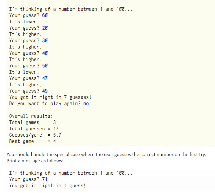 Solved Write A Console Program In A Class Named Guessinggame