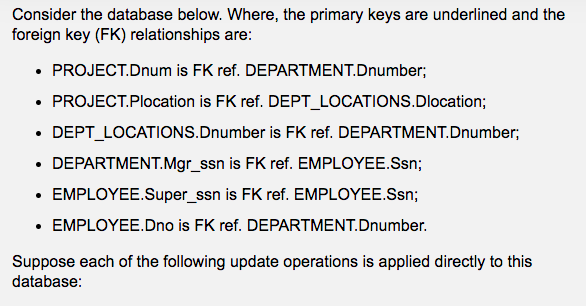 Solved Consider the database below. Where, the primary keys | Chegg.com
