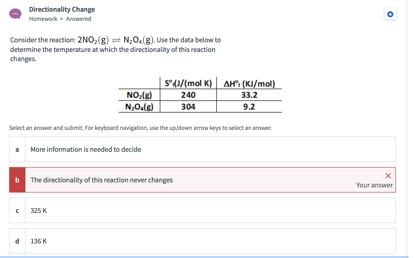 Solved Directionality Change Homework. Answered Consider the | Chegg.com