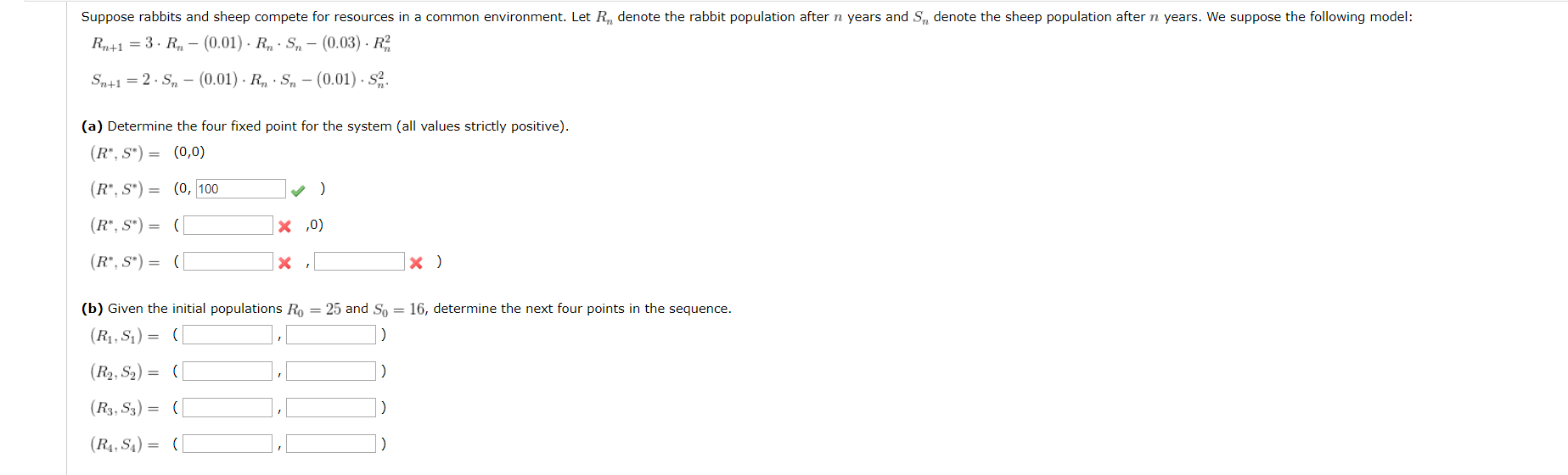 Solved Suppose rabbits and sheep compete for resources in a | Chegg.com