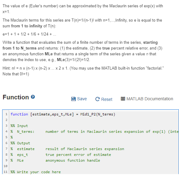 Solved The value of e (Euler's number) can be approximated | Chegg.com