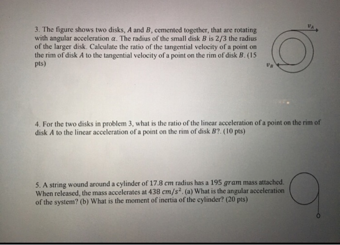Solved 3. The figure shows two disks, A and B, cemented | Chegg.com