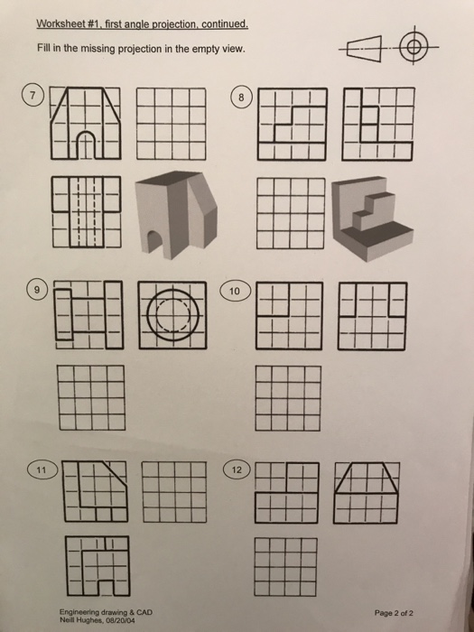 Solved Fill in the missing projection in the empty view 12 | Chegg.com